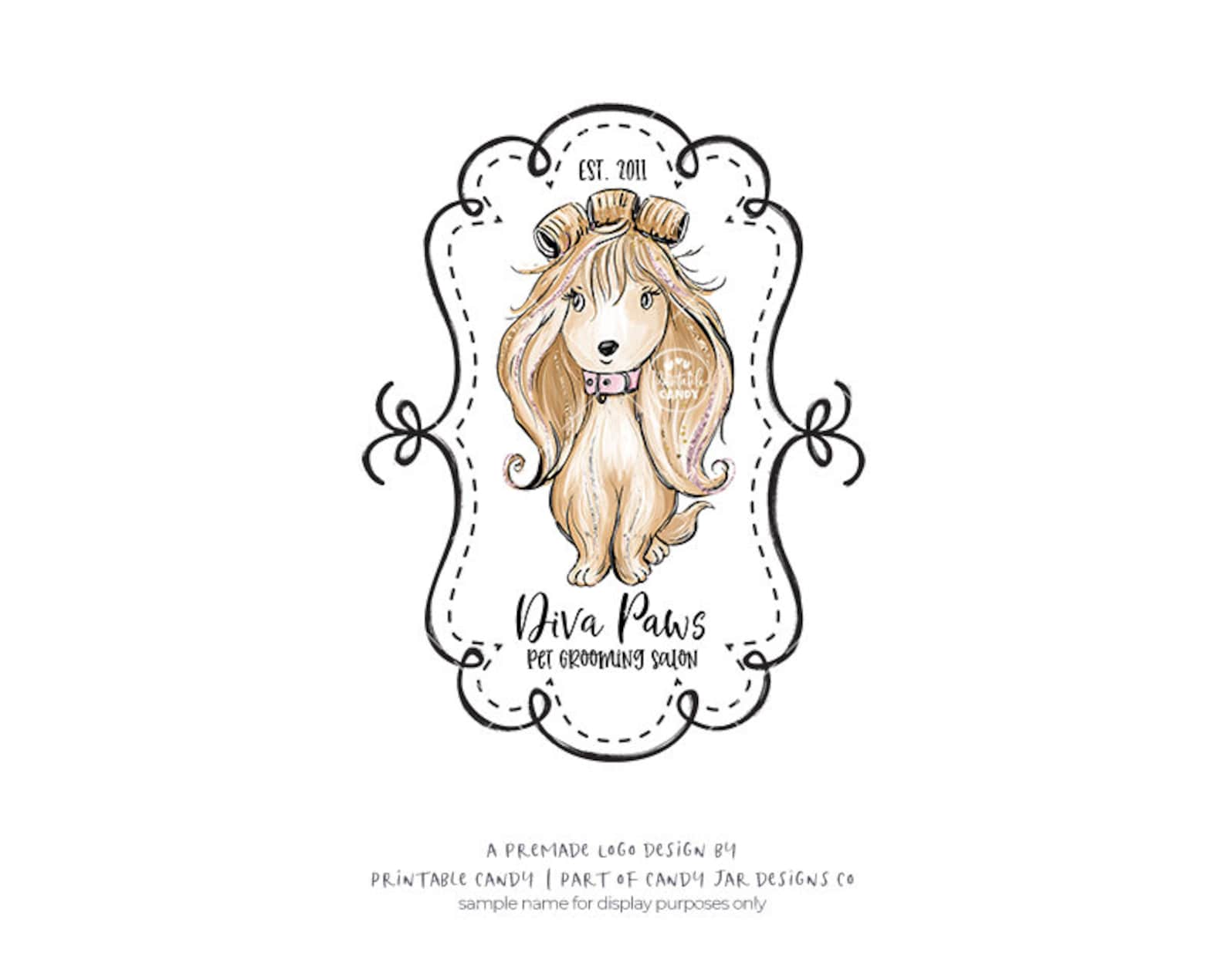 Dog Salon Logo Pet Grooming Logo Dog Sitter Logo Pet Shop - Etsy