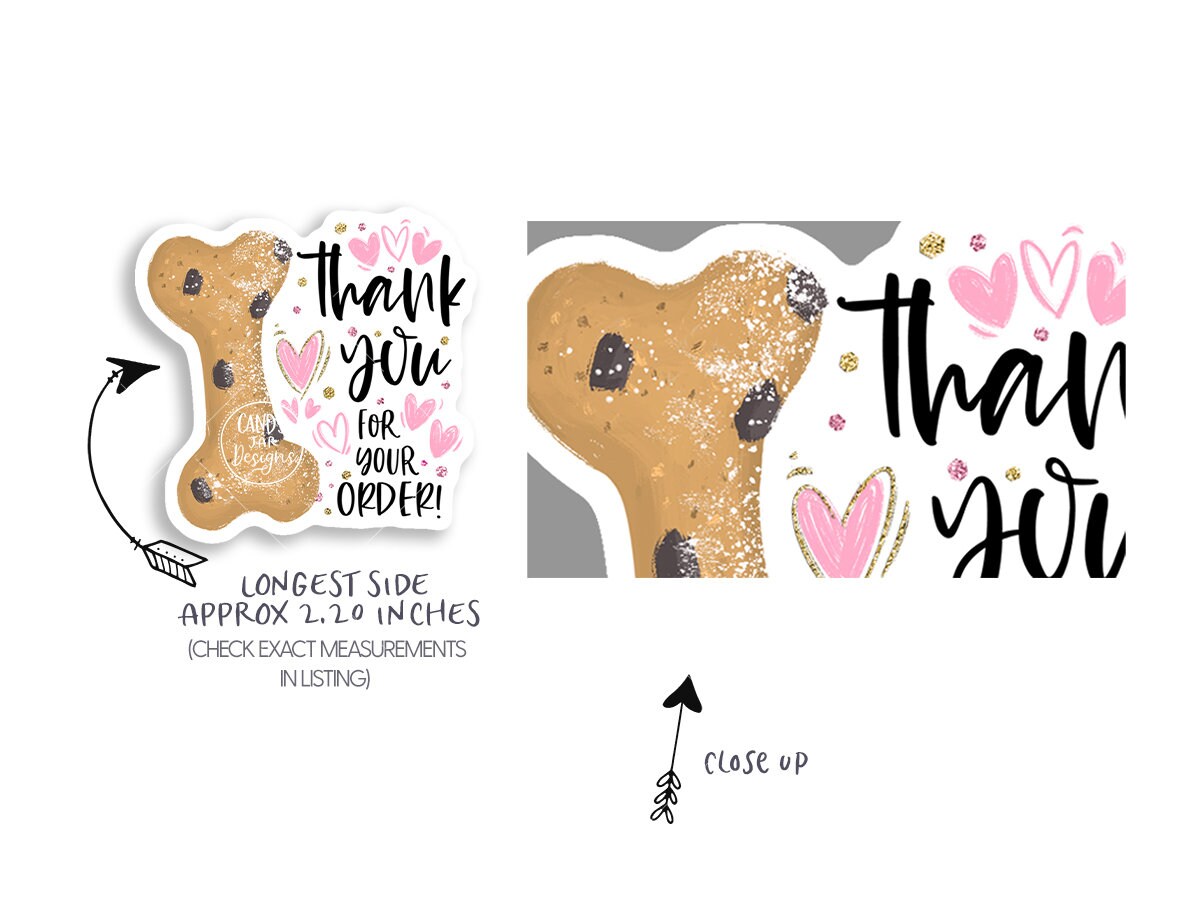 Dog Bakery Thank You Sticker Dog Cookie Tag Pet Shop Tag - Etsy