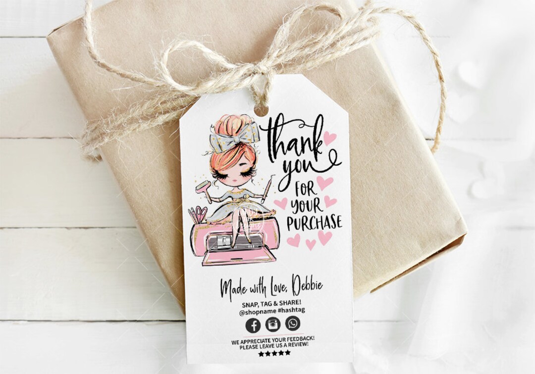 Handcrafter Thank You Hang Tag, Craft Business Hang Tag, Editable ...