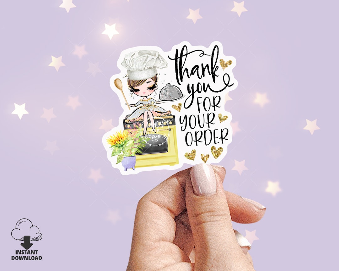 Catering Thank You Sticker, Cooking Service Tag, Restaurant Packaging ...