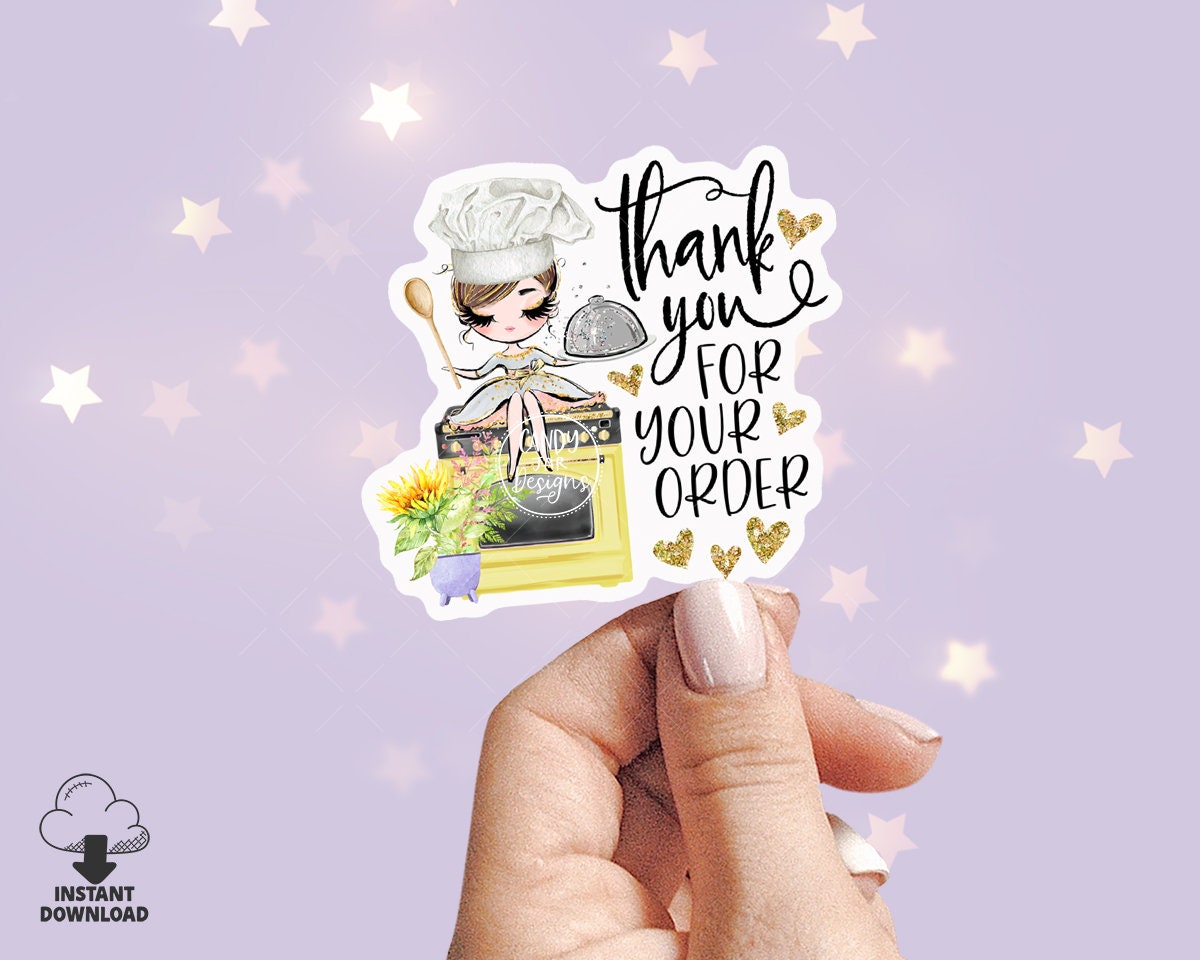 Catering Thank You Sticker, Cooking Service Tag, Restaurant Packaging ...