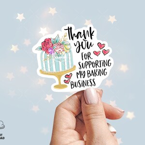 Bakery Thank You Sticker, Cake Baking Stickers, Pastry Shop Stickers ...