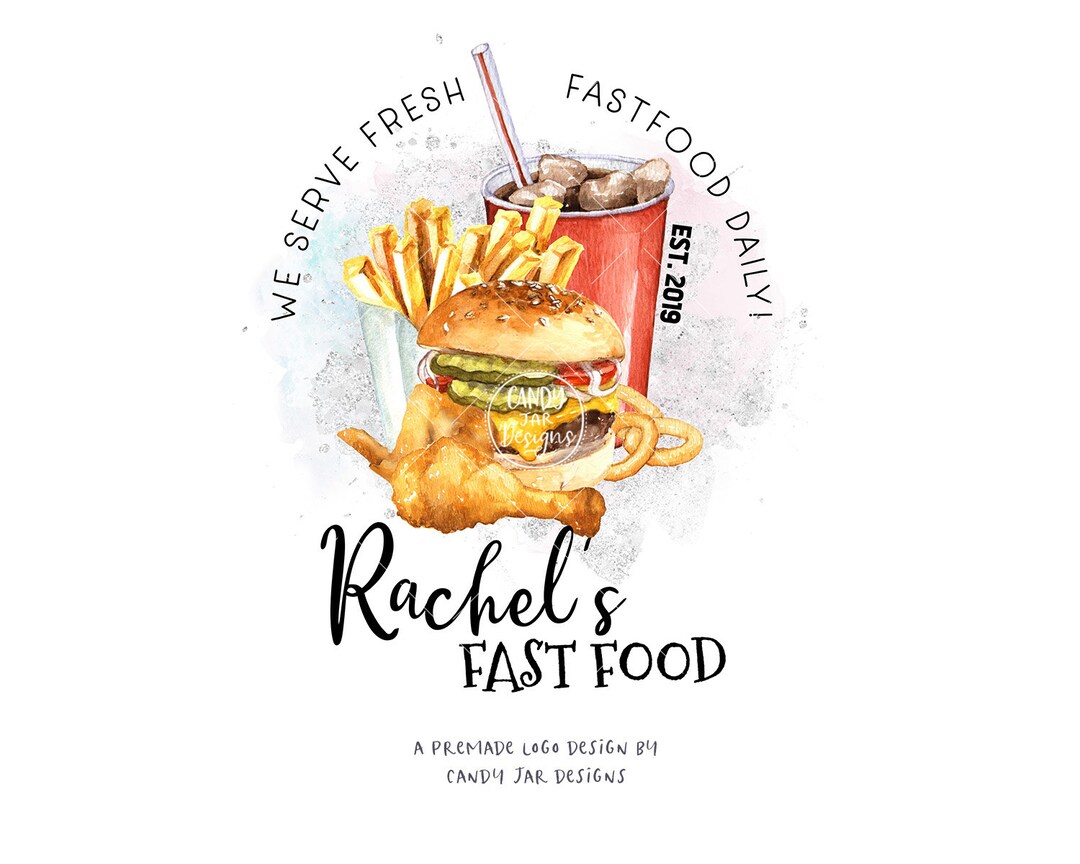 Fast Food Logo, Junk Food Logo, Home Food Logo, Hamburger French Fries ...