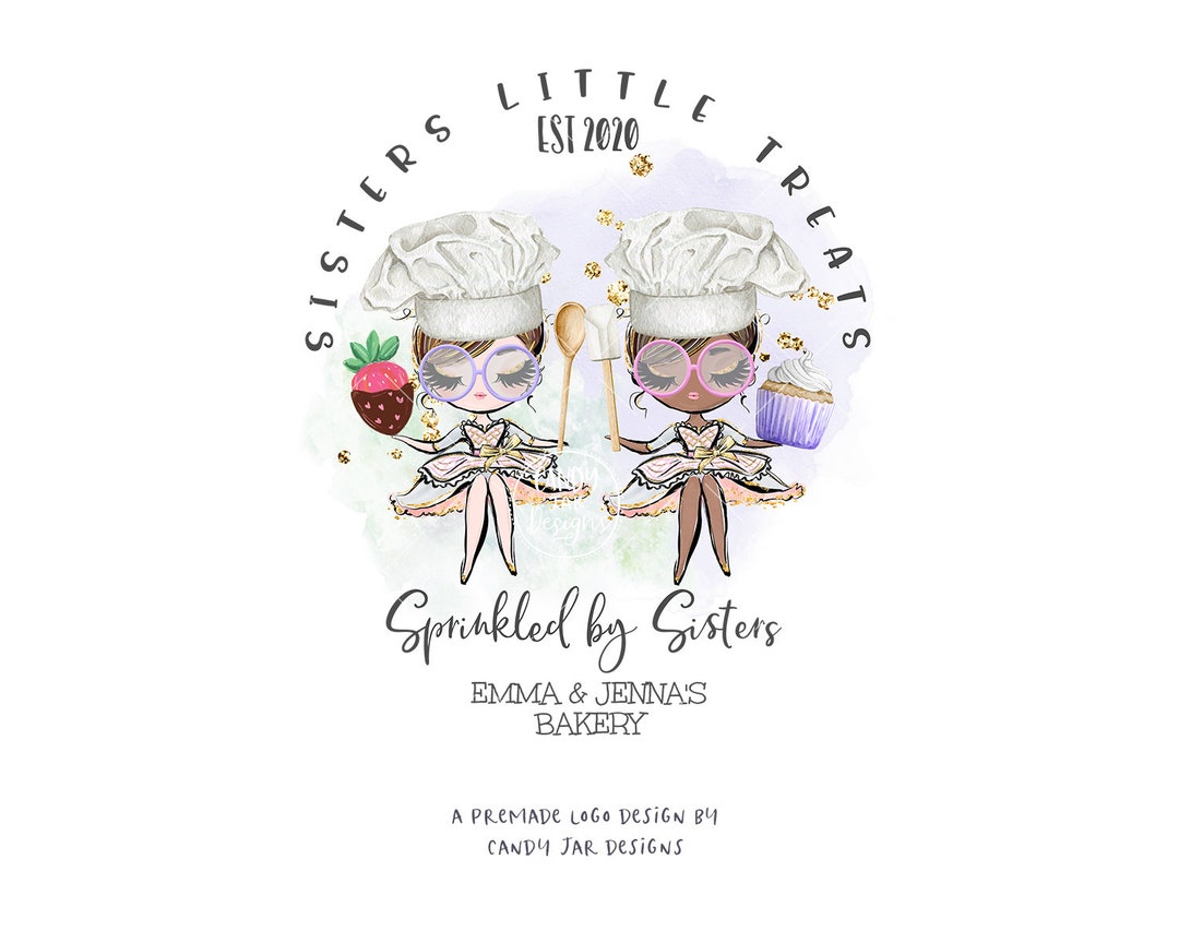 Bakery Friends Logo, Baker Besties Character Logo, Sweets Baking Girls ...