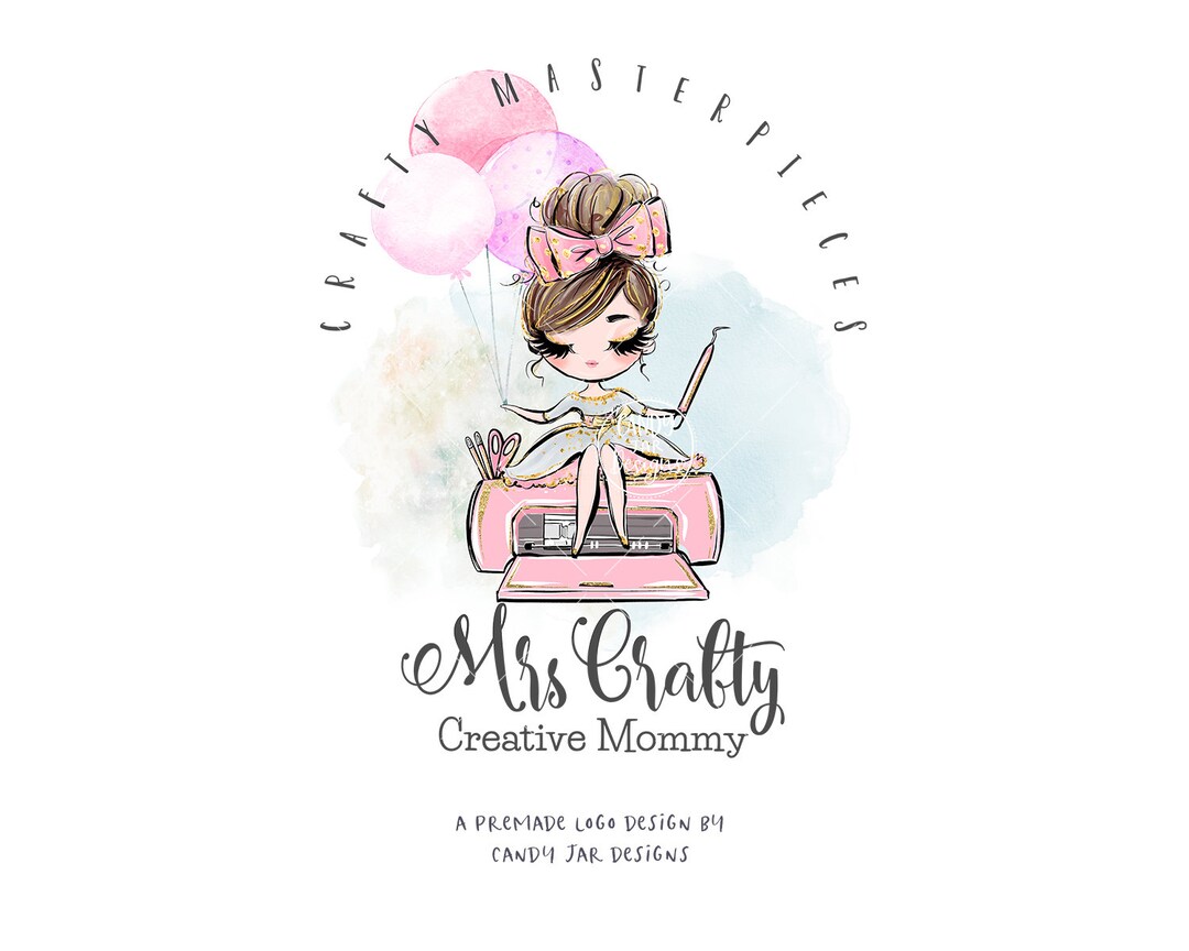 Handcrafter Logo, Craft Girl Logo, Editable Crafter Logo, Craft Shop ...