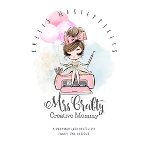Handcrafter Logo, Craft Girl Logo, Editable Crafter Logo, Craft Shop ...
