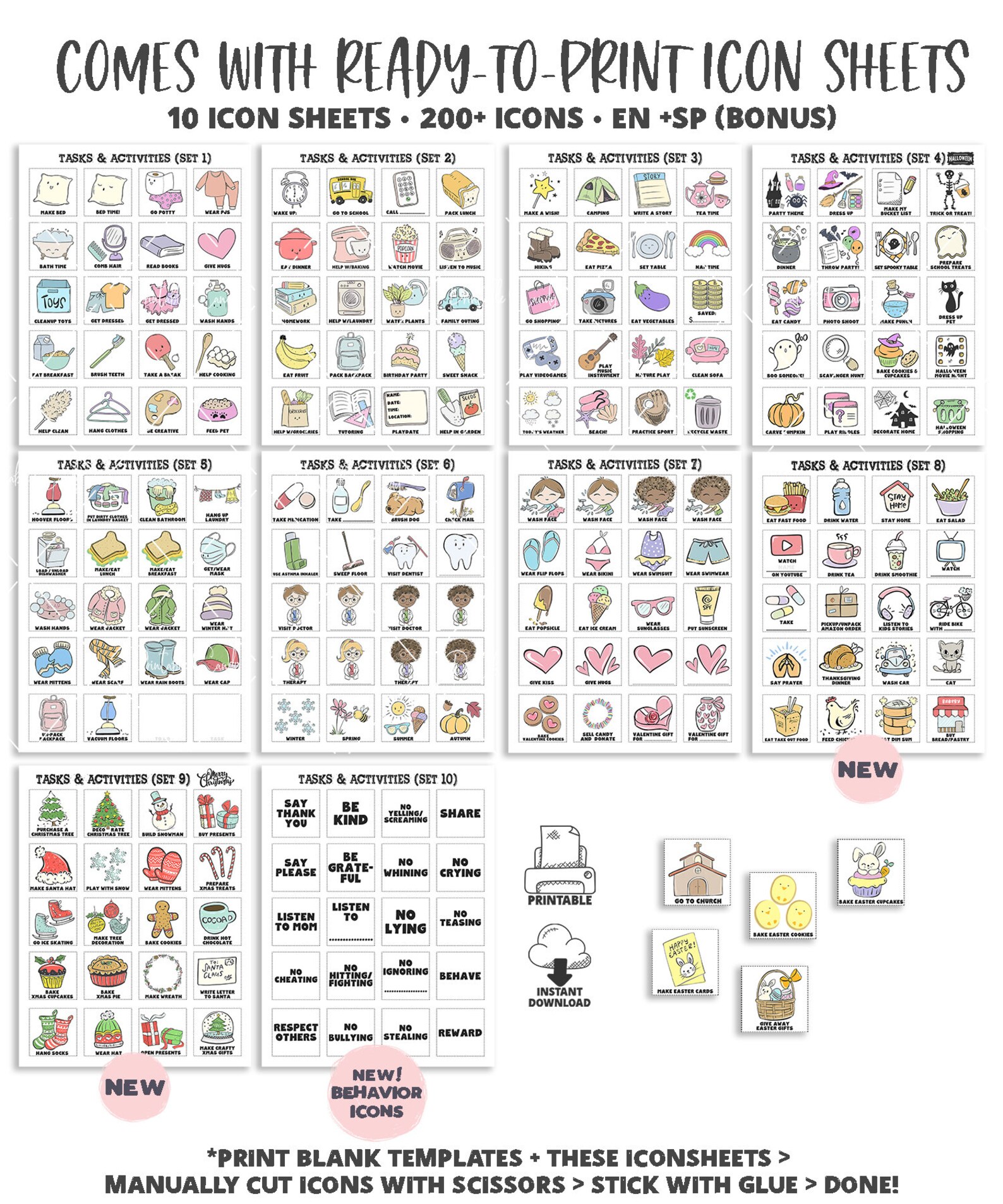 EDITABLE Kids Chores Bundle Kids Daily Tasks Toddler - Etsy