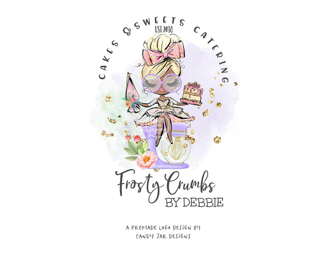 Sweets Bakery Logo, Kitchen Girl Logo, Cake Catering, Baking Logo ...