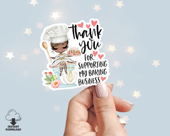 Cake Baker Thank You Sticker Bundt Cake Baking Sticker | Etsy