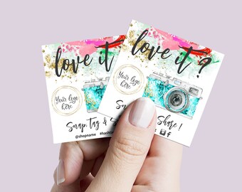 Snap Share Review Insert Card Template Social Sharing | Etsy