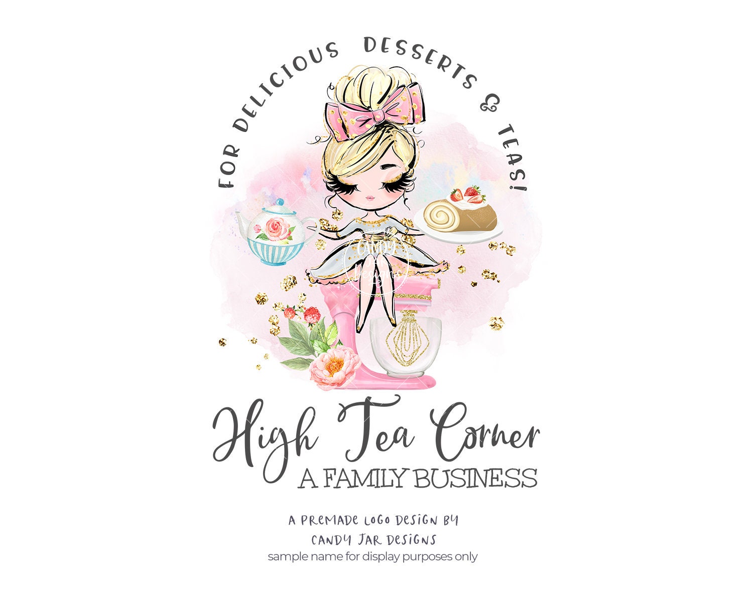 DIY High Tea Logo Bakery Shop Logo Sweet Treats Catering | Etsy