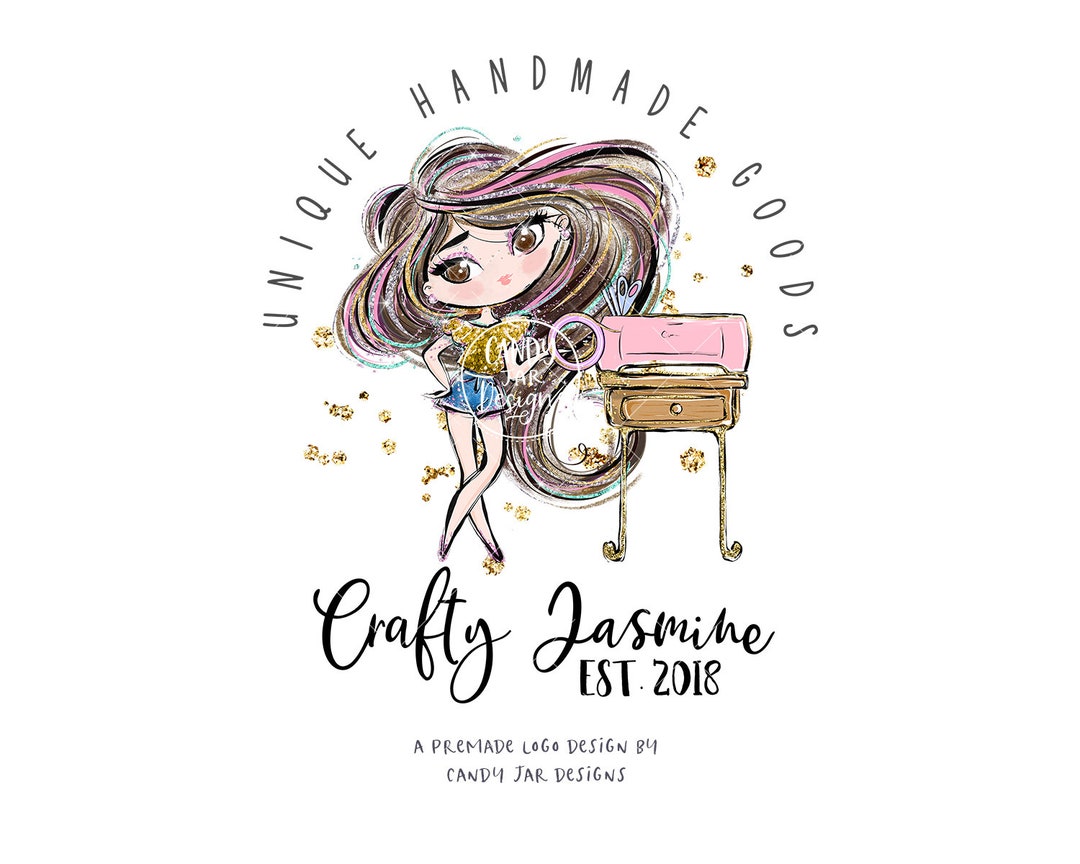 Handcrafter Logo, Craft Girl Logo, Crafter Logo, Craft Shop, Craft Lady ...