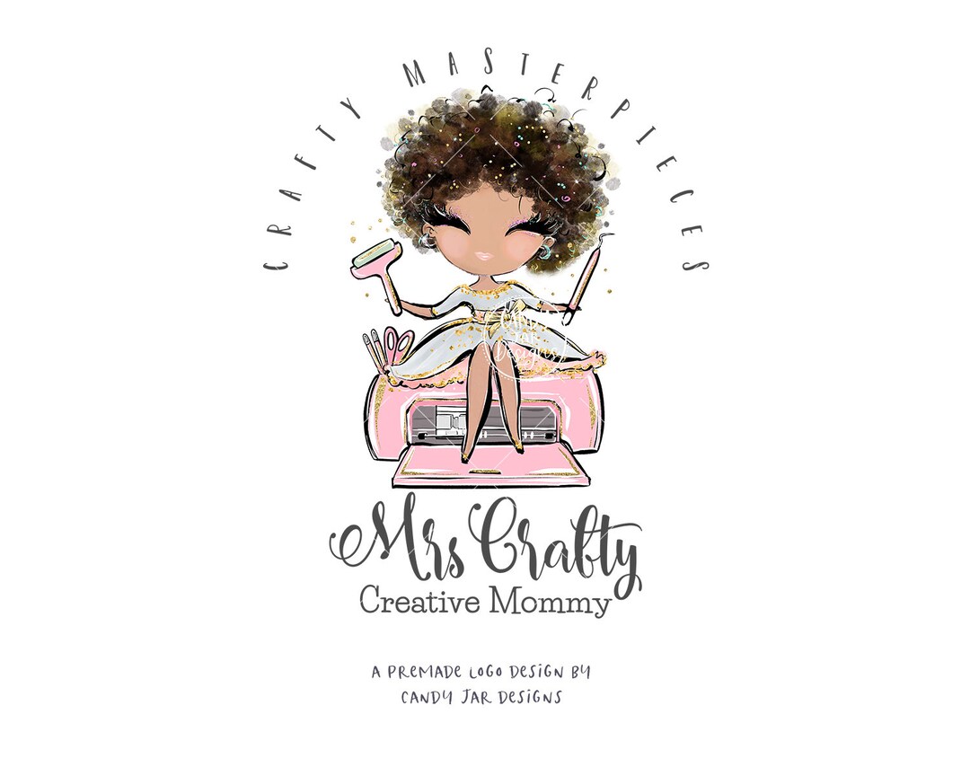 Handcrafter Logo, Craft Girl Logo, Crafter Logo, Craft Shop, Craft Lady ...