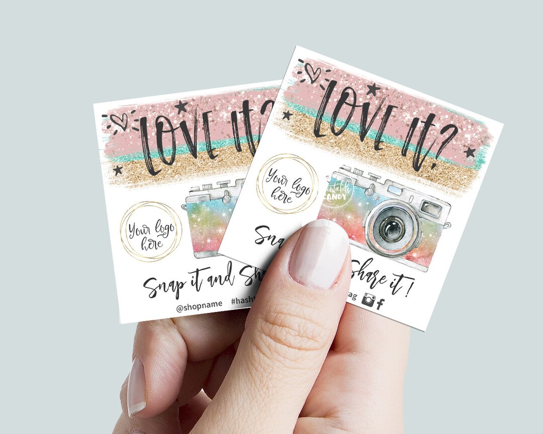 Snap Share Review Insert Card Template, Social Sharing, Packaging ...