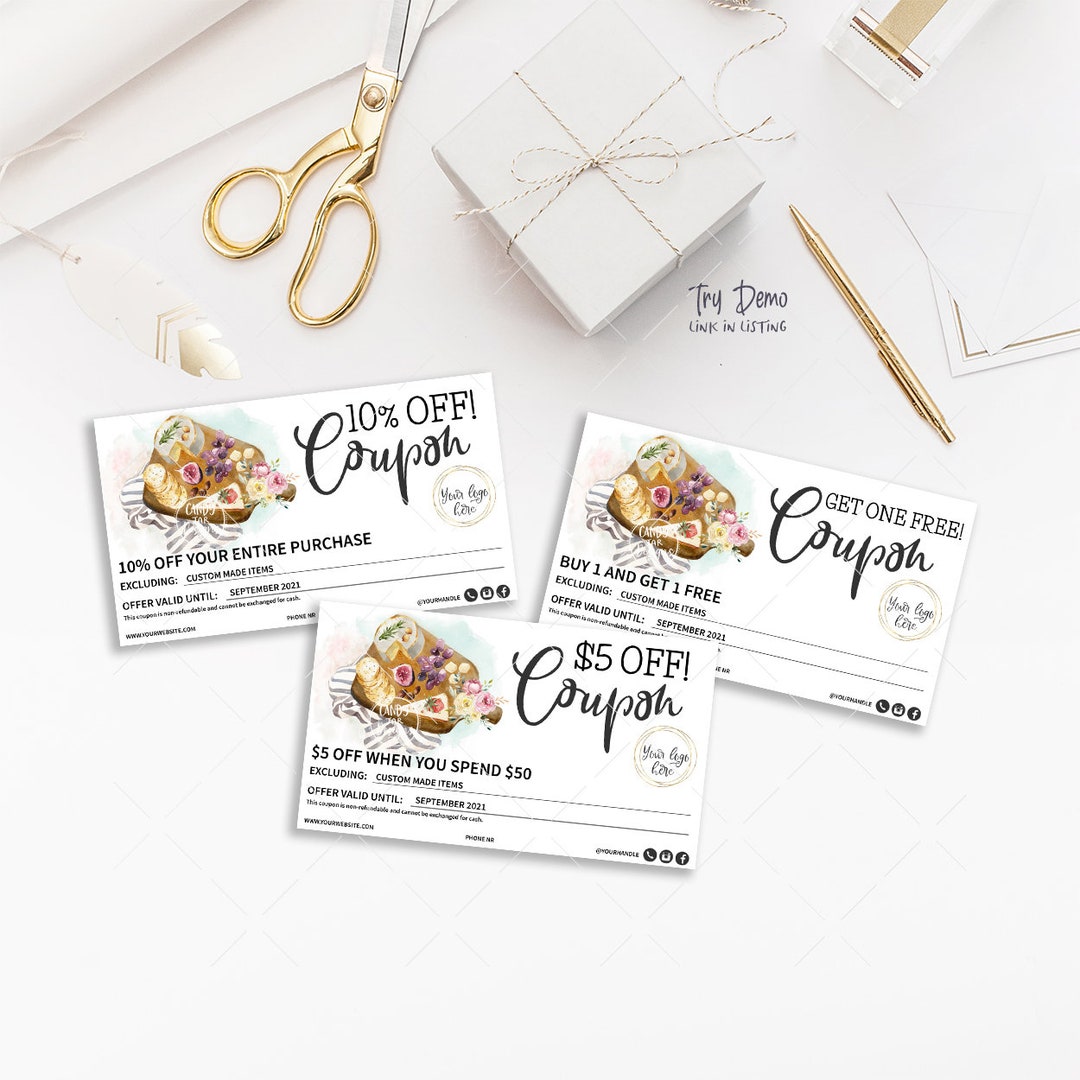 Cheese Board Gift Vouchers, Restaurant Gift Card, Editable Charcuterie ...