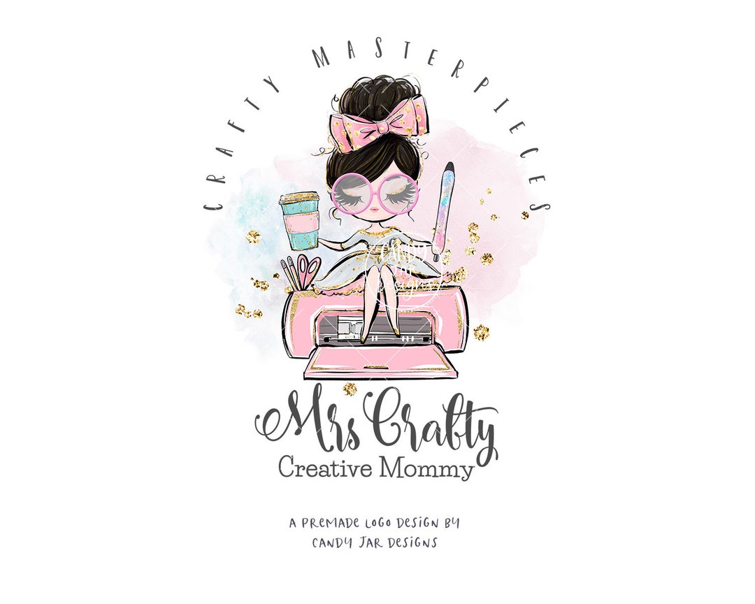 Epoxy Pen Crafter Logo, Handcrafter Girl Logo, Crafter Lady Logo, Craft ...