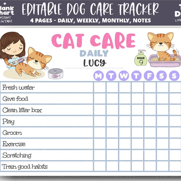 Pet Feeding Chart Printable - Etsy