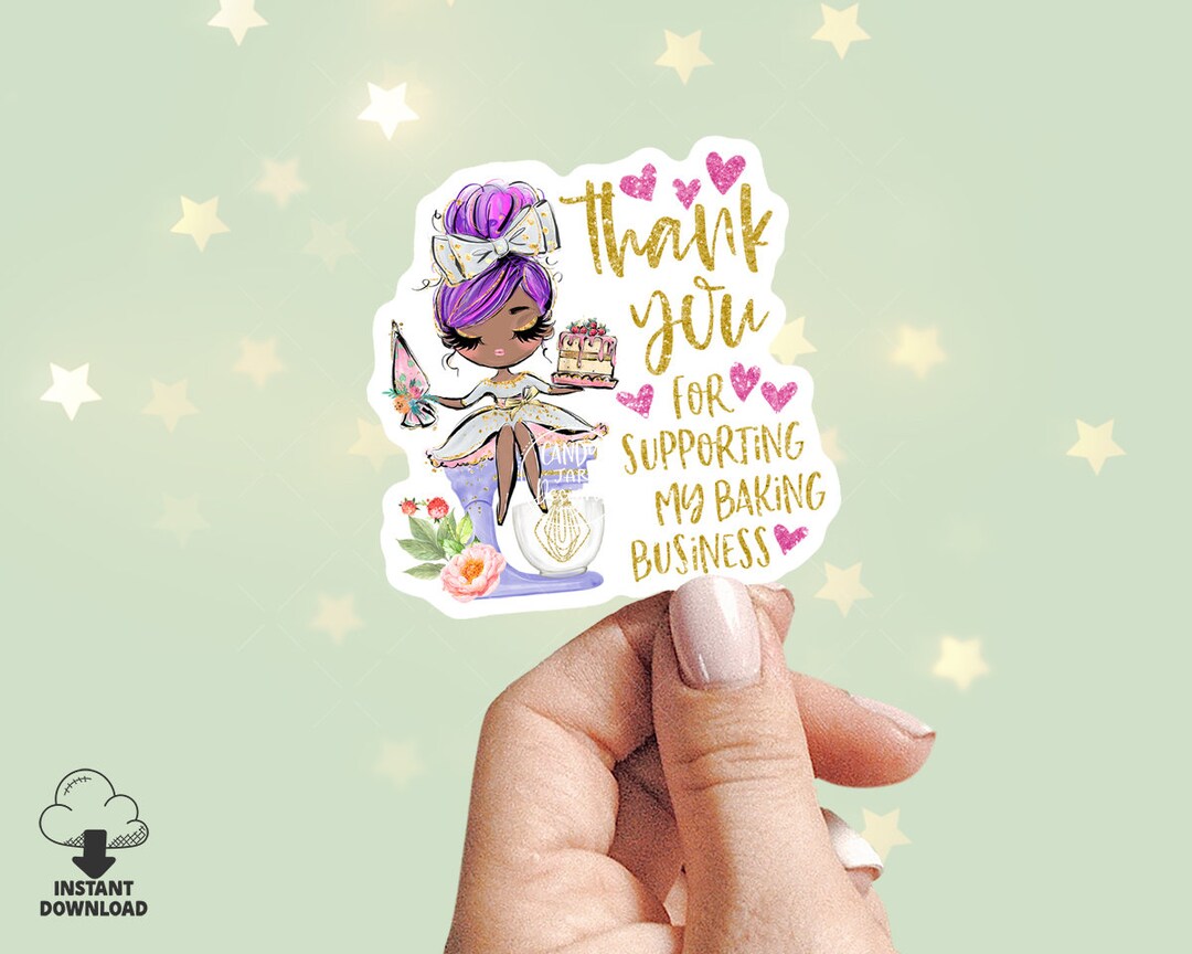 Baker Thank You Sticker, Cake Baking Stickers, Sweets Bakery Tag ...