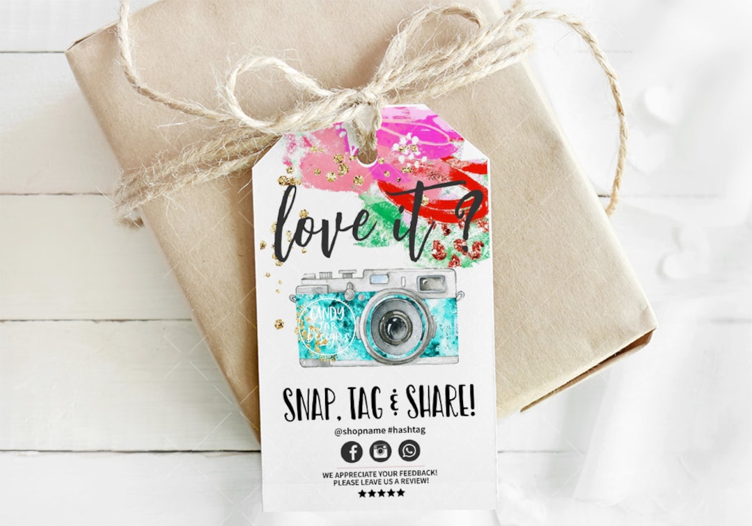 Snap Tag Share Hang Tag, Social Media Shares, Social Sharing ...