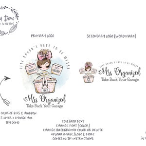 Professional Organizer Logo, Organizer Girl Logo, Organizing Business ...