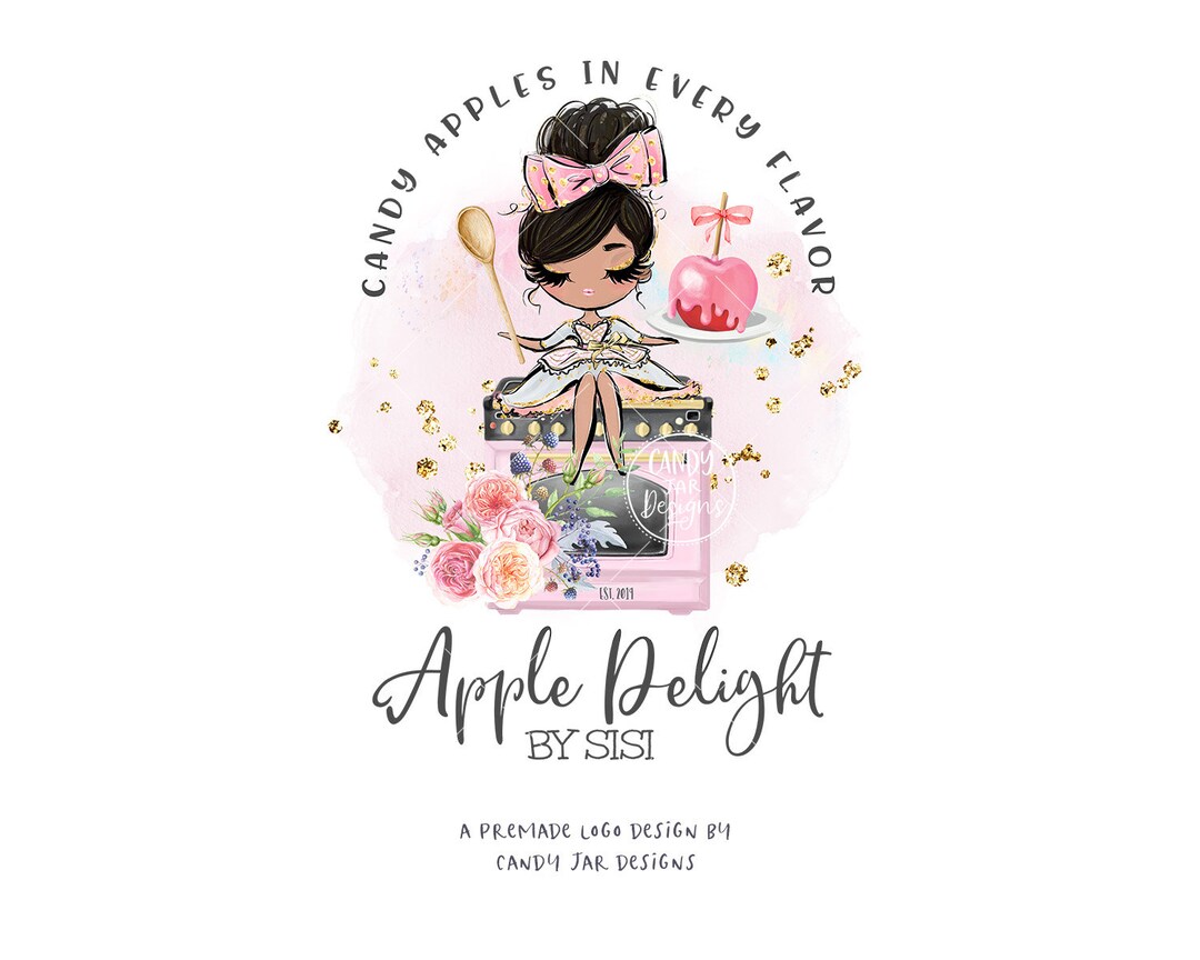 Candy Apple Bakery Logo, Candy Shop Logo, Editable Catering Logo ...