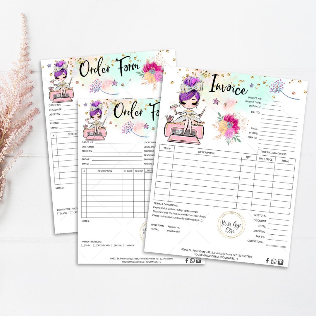 Editable Crafter Invoice, Craft Order Form, Crafter Girl, Crafting Shop ...