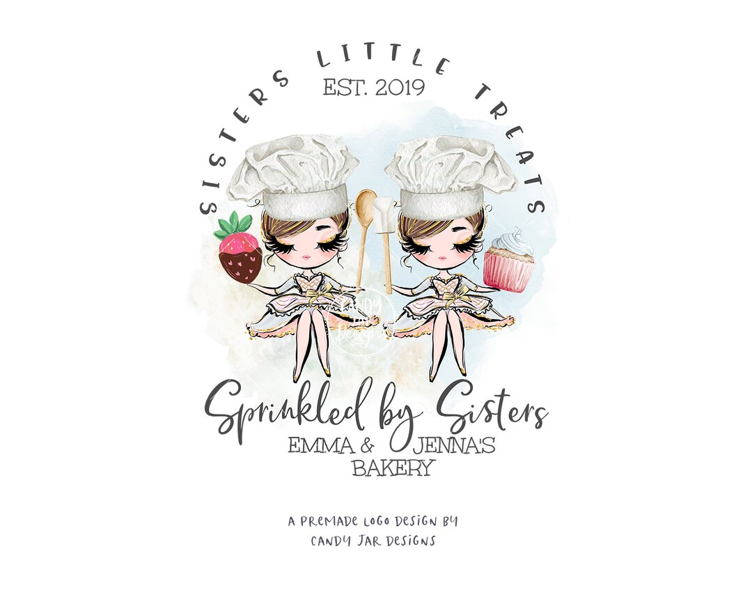 Bakery Friends Logo, Baker Besties Logo, Sweets Baking Girls, Sisters ...