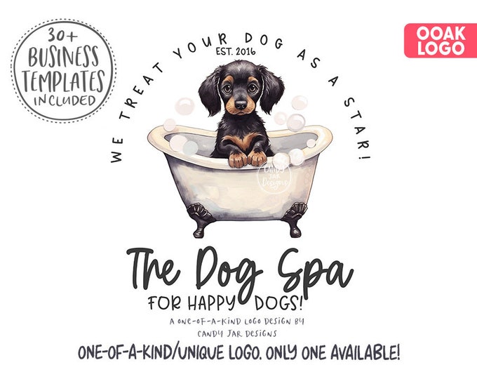 Dog Grooming Logo Kit, Pet Groomer Logo, Dog Spa, Pet Salon Logo ...