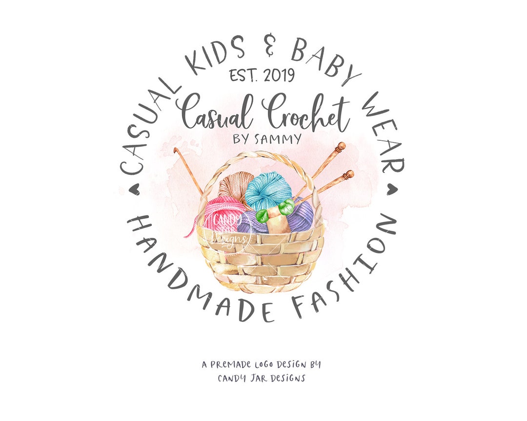 Crochet Logo, Knitting Logo, Crochet Shop Logo, Craft Shop, Yarn ...