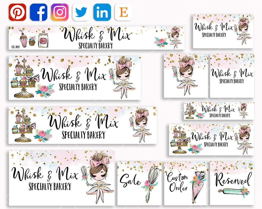 Bakery Banners Etsy, Social Media Baker Banners, Cake Baking Website ...