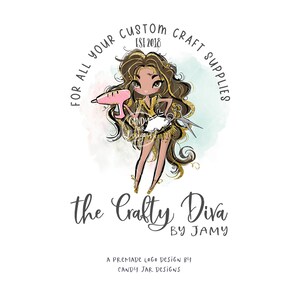 Craft Girl Logo Crafty Girl Logo Craft Shop Logo Editable - Etsy