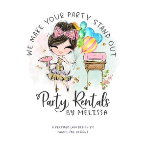 Party Rentals Logo, Craft Girl Logo, Crafter Logo, Party Logo ...