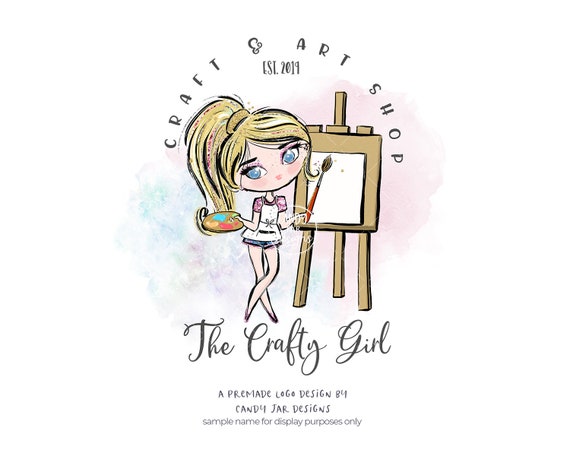 DIY Crafty Girl Logo Artist Logo Crafter Logo Art Shop - Etsy