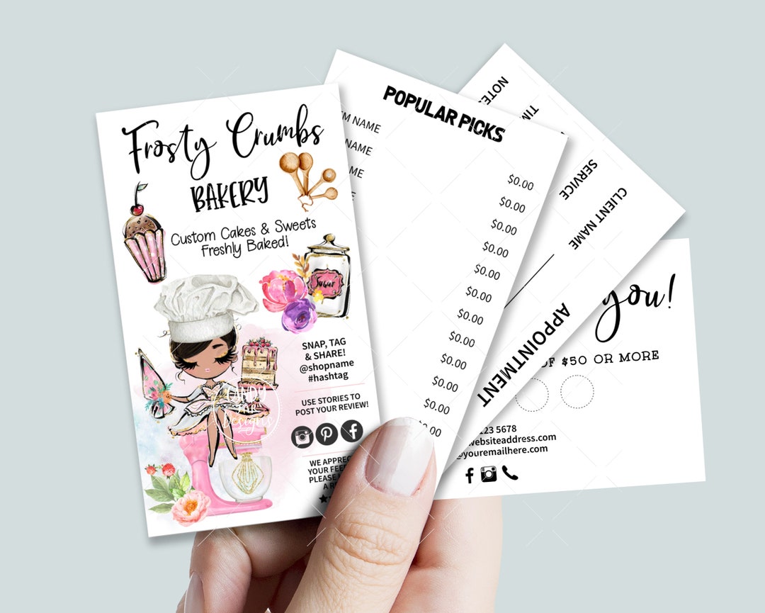 Bakery Business Card Set, Mini Menu Card, Appointment Card, Loyalty ...