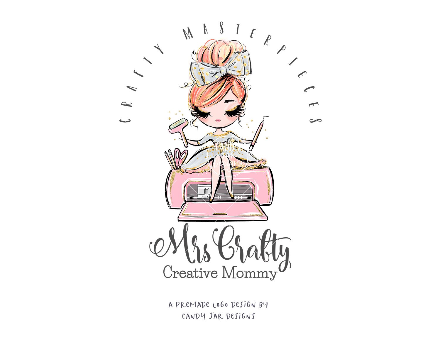 Craft Girl Logo Crafty Girl Logo Craft Shop Logo Editable - Etsy