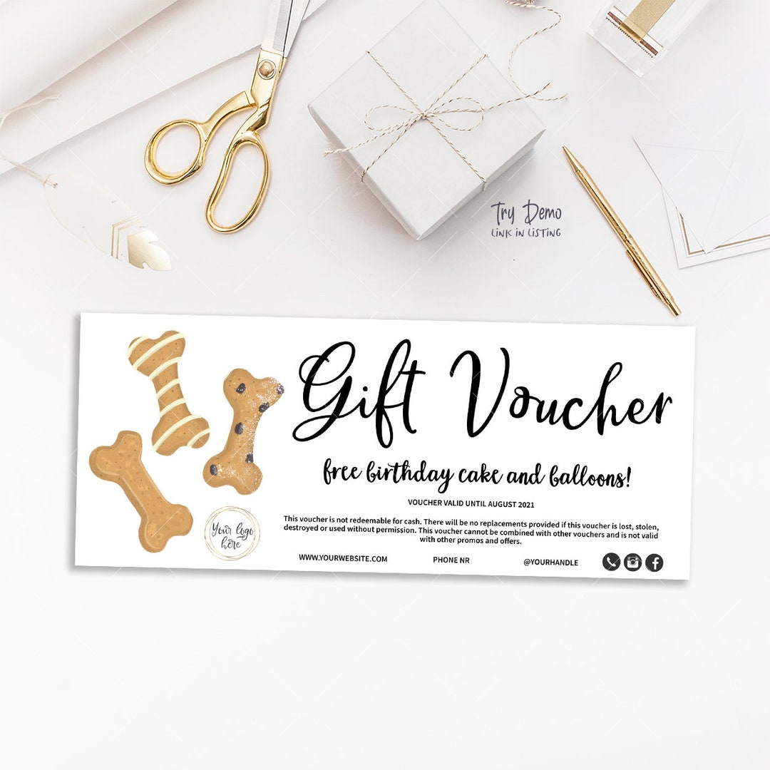 Dog Business Voucher, Pet Baking Coupon, Dog Cookie Packaging, Dog ...