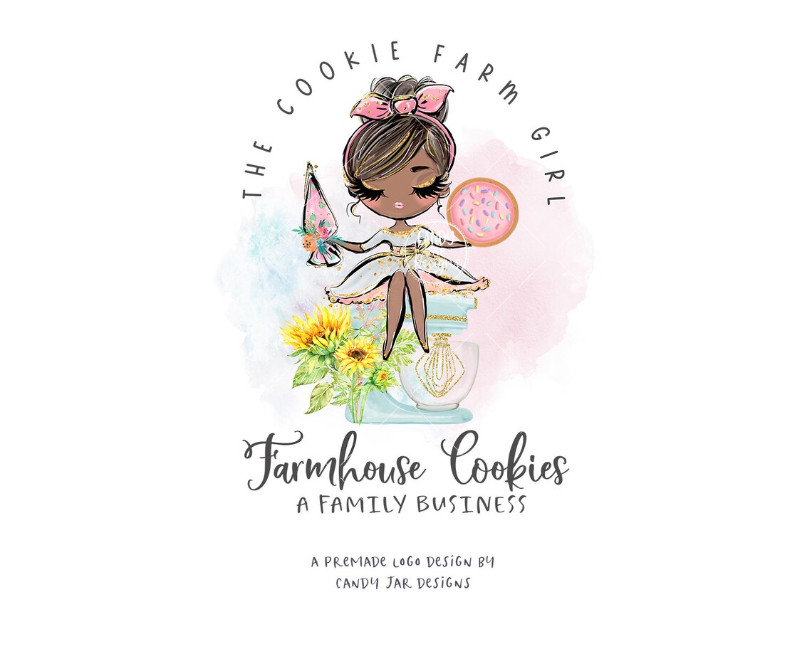 Sugar Cookie Bakery Logo Cookie Catering Farm Baking Girl - Etsy