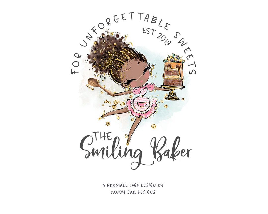 Baking Girl Logo, Bakery Shop, Sweets Treats Logo, Cake Baker Logo ...