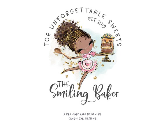 Baking Girl Logo Bakery Shop Sweets Treats Logo Cake Baker | Etsy