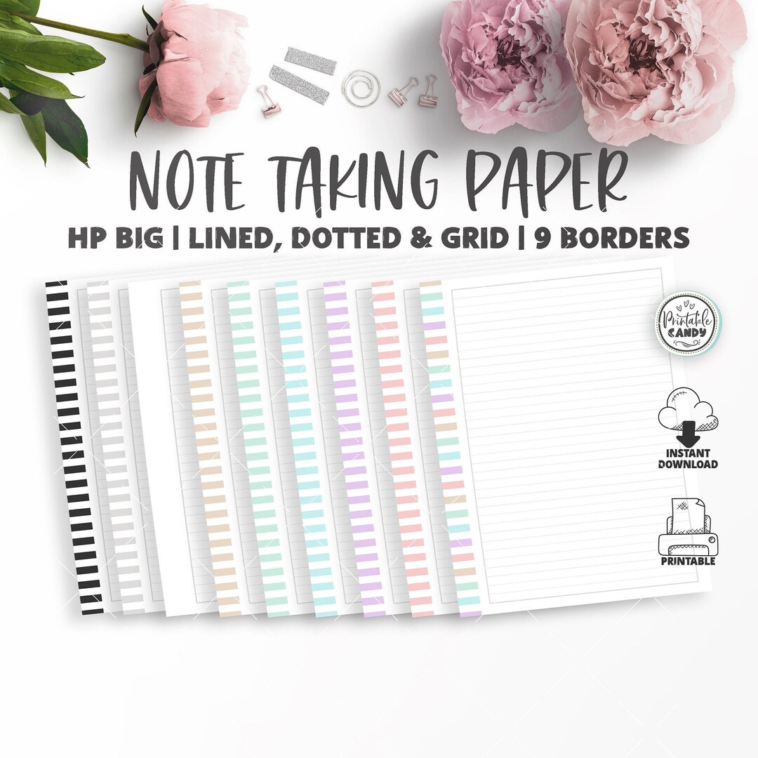 Note Taking Paper, Lined Dotted Grid, Big HP, Letter Size, PPC03 - Etsy