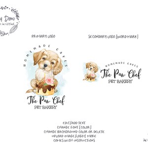 Dog Bakery Logo, Dog Cake Logo, Pet Baker Logo, Dog Cake Logo, Dog Cake ...