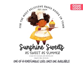 Baking Girl Logo, Bakery Character Logo, Custom, Personalized, Unique ...