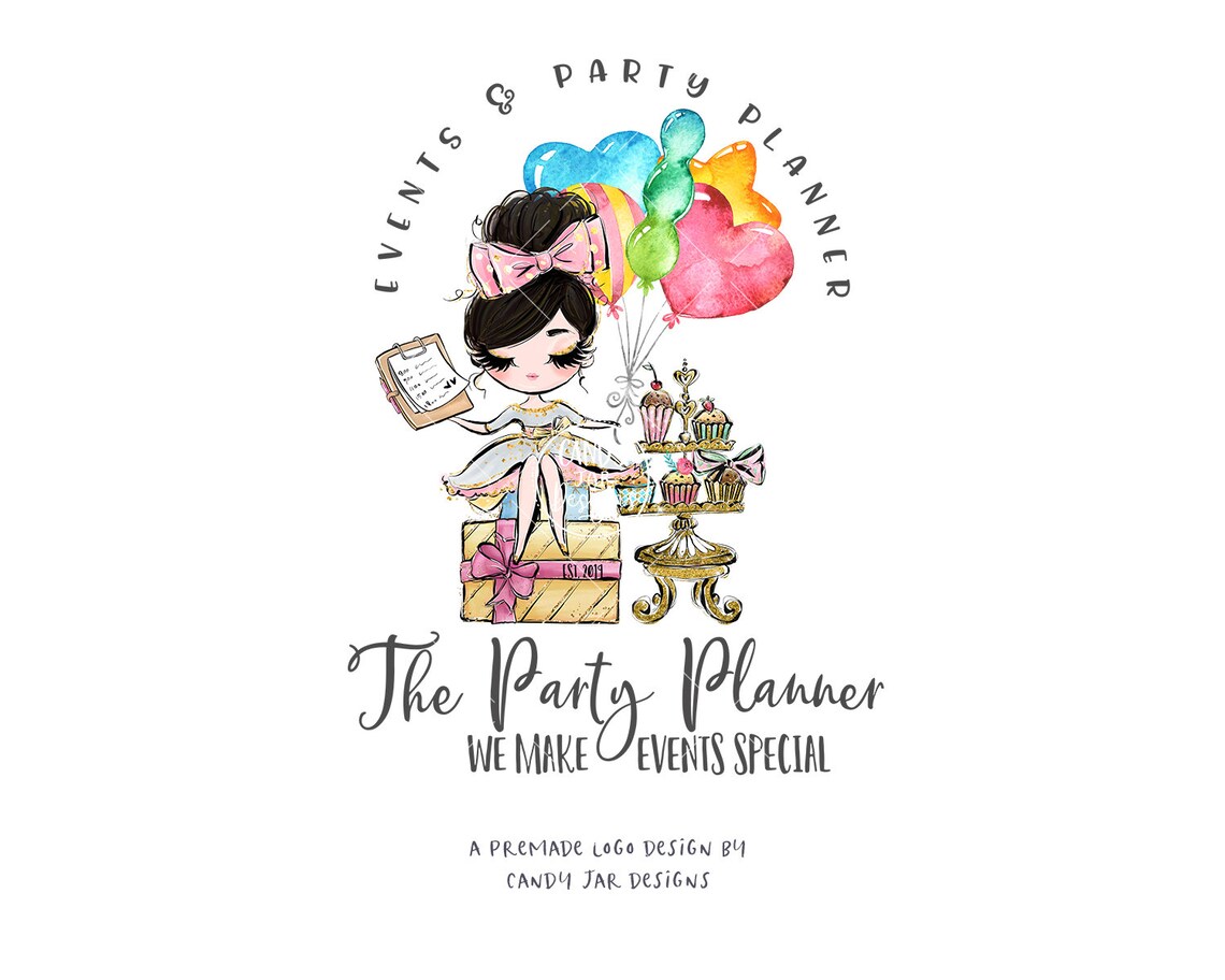 Party Planner Logo Events Planner Logo Birthday Party Bakery - Etsy