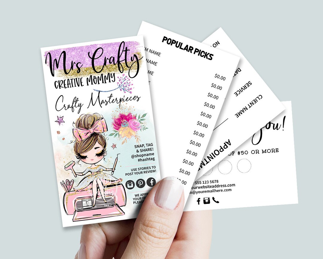 Handcrafter Business Card Set, Mini Menu Card, Appointment Card ...