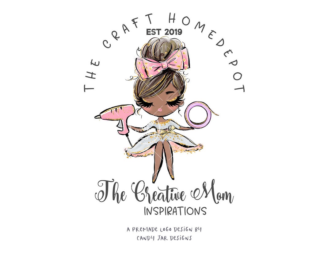Craft Girl Logo, Crafty Logo, Craft Shop Logo, Editable Craft Lady ...