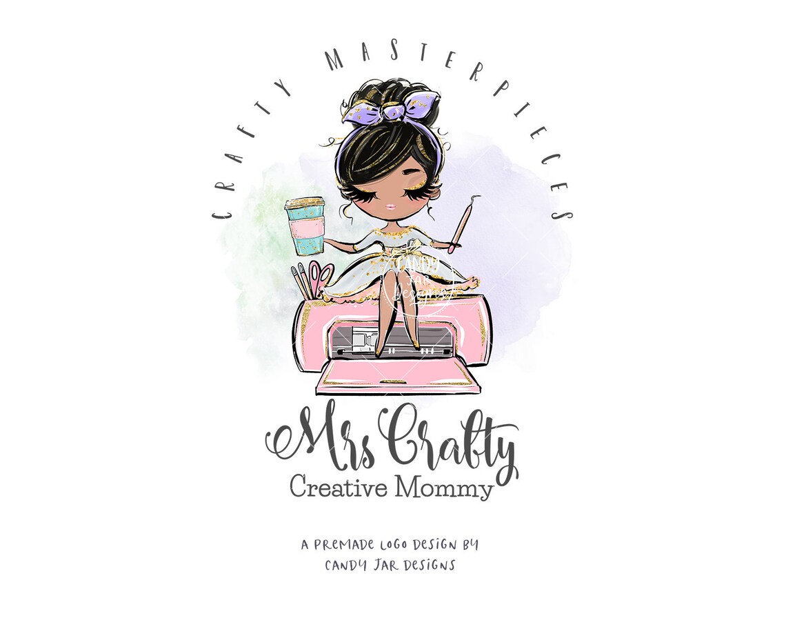 Craft Girl Logo Crafty Girl Logo Craft Shop Logo Craft Lady - Etsy