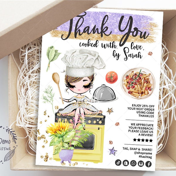 Food Business Thank You Card - Etsy