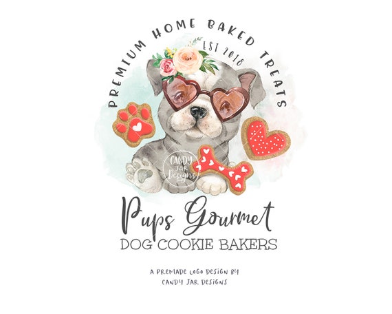 Valentine Dog Bakery Logo Pet Cookie Baking Logo Pet Cookie | Etsy