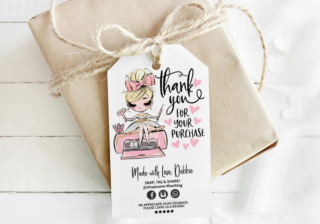 Handcrafter Thank You Hang Tag, Craft Business Hang Tag, Editable ...