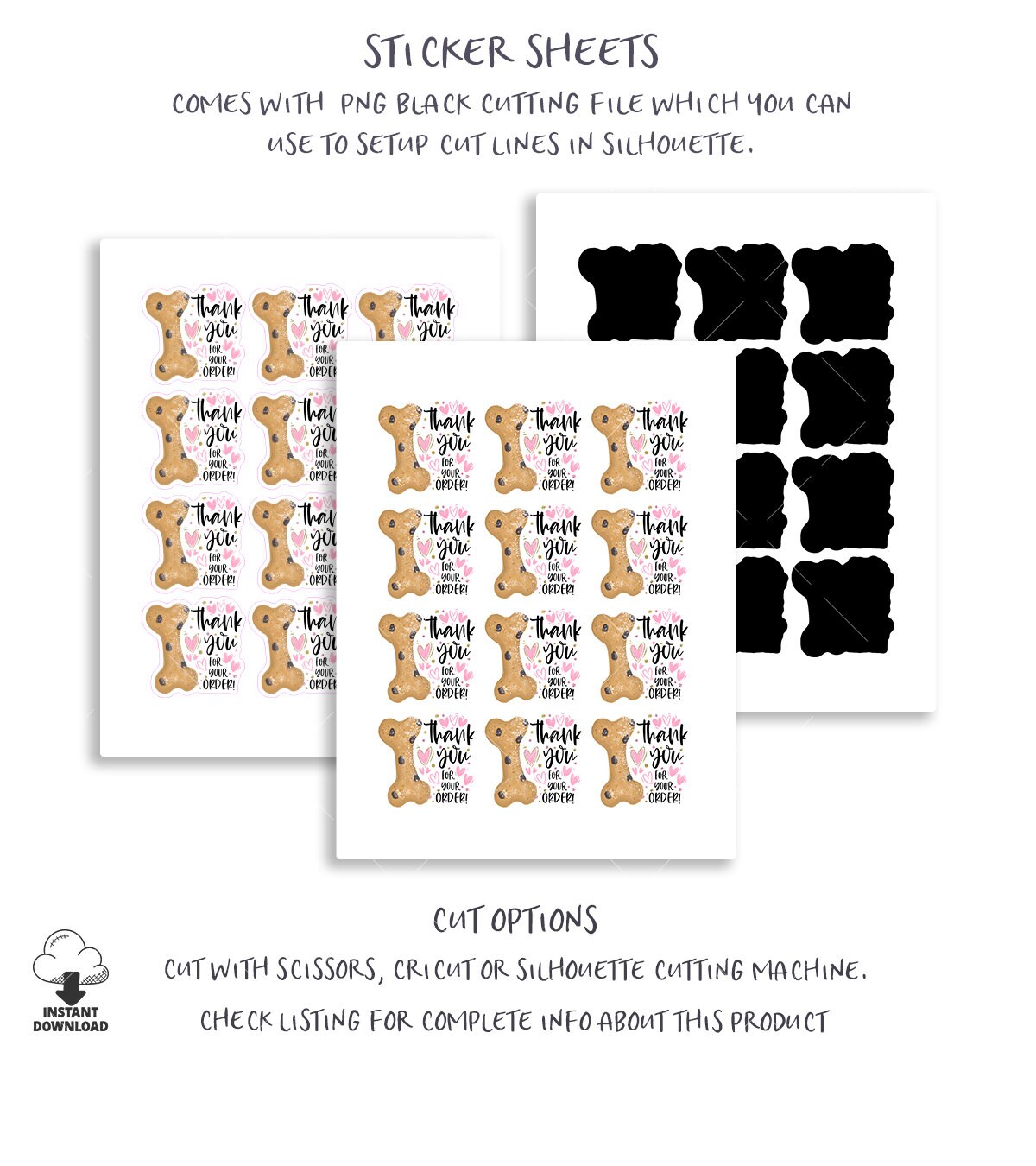 Dog Bakery Thank You Sticker Dog Cookie Tag Pet Shop Tag - Etsy